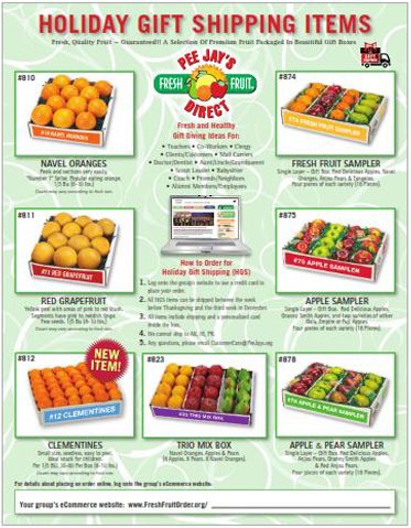 SALES MATERIAL & PROMOTION | Pee Jay's Fresh Fruit Fundraiser