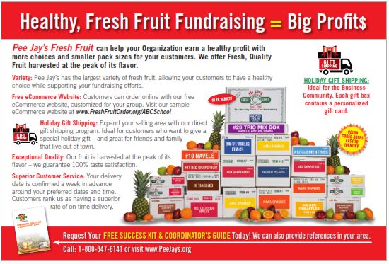 Fruit Fundraising Materials - Pee Jay's Fresh FruitPee Jay's Fresh ...