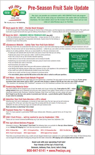 Fresh Updates - Pee Jay's Fresh Fruit FundraiserPee Jay's Fresh Fruit ...
