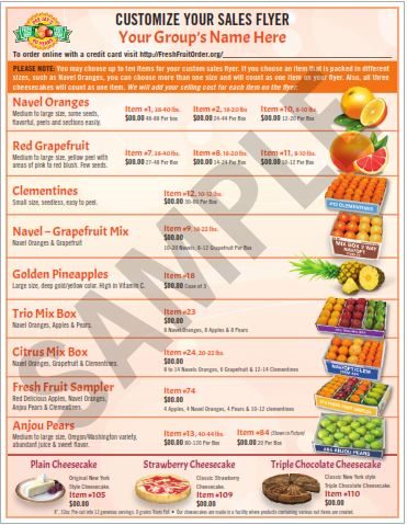 SALES MATERIAL & PROMOTION | Pee Jay's Fresh Fruit Fundraiser